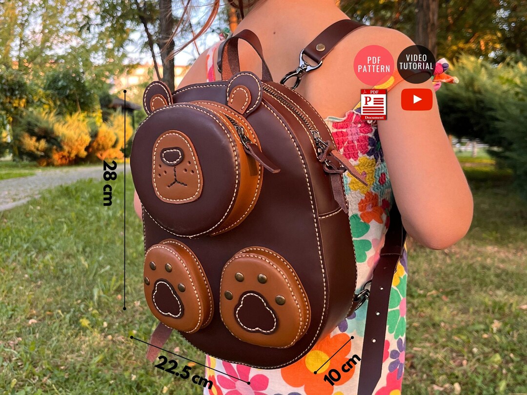 Teddy Bear Backpack PDF Pattern / DIY Kid Backpack / Leather Toddler ...