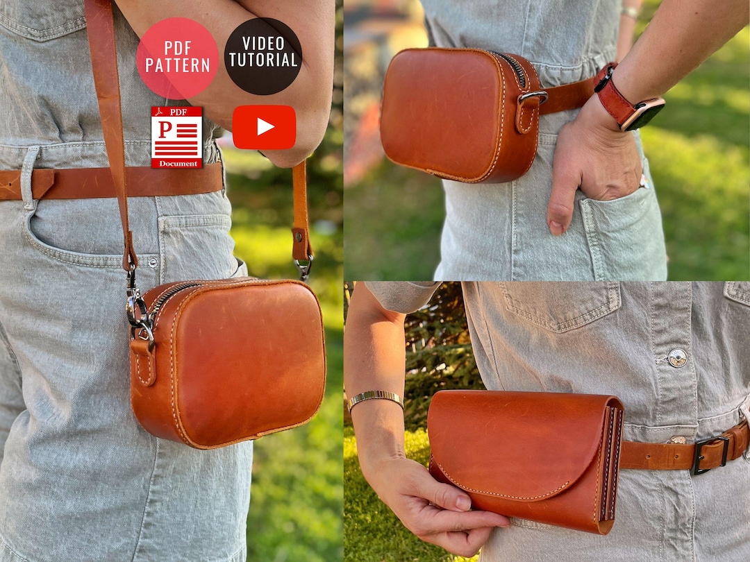 PDF Pattern Belt Bag SET / Leather Cross Body PDF /downloadable Buckle ...