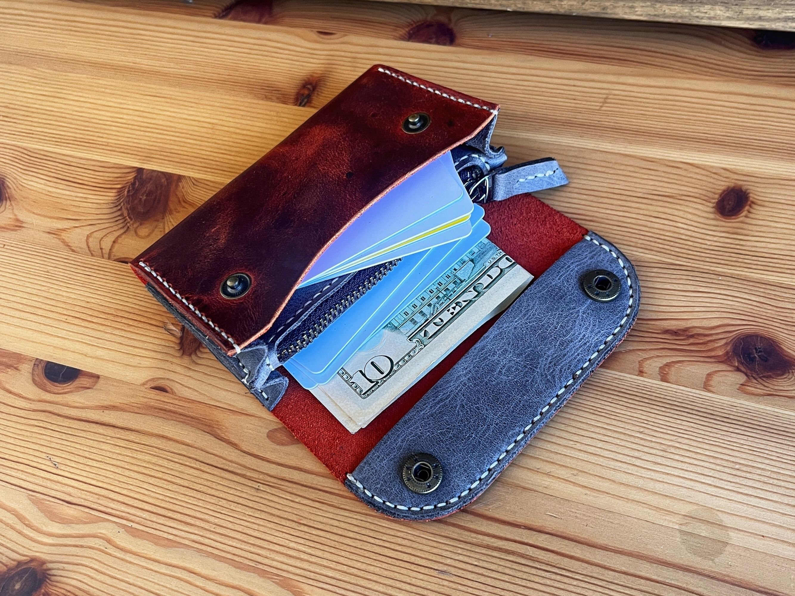 PDF Pattern Snap Wallet With Zipper / Leather Wallet DIY / PDF Download ...