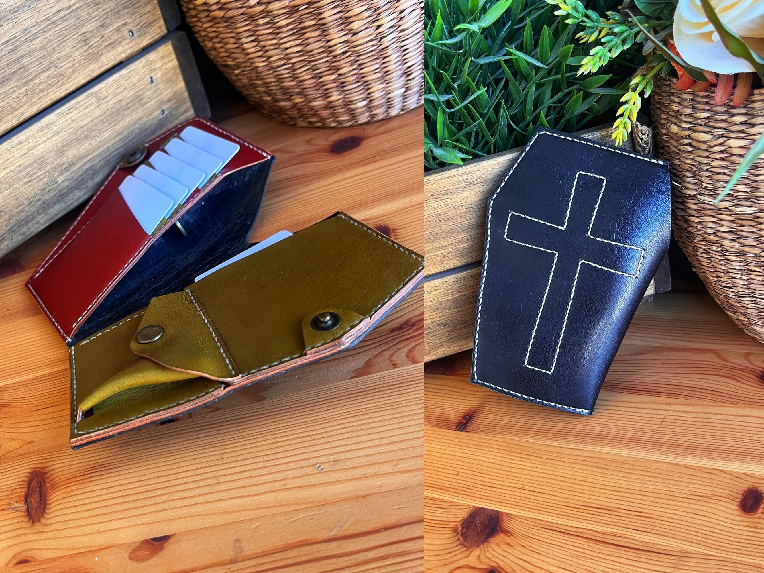 PDF Pattern Coffin Wallet With Coin Pouch/ Downloadable Leather Wallet ...