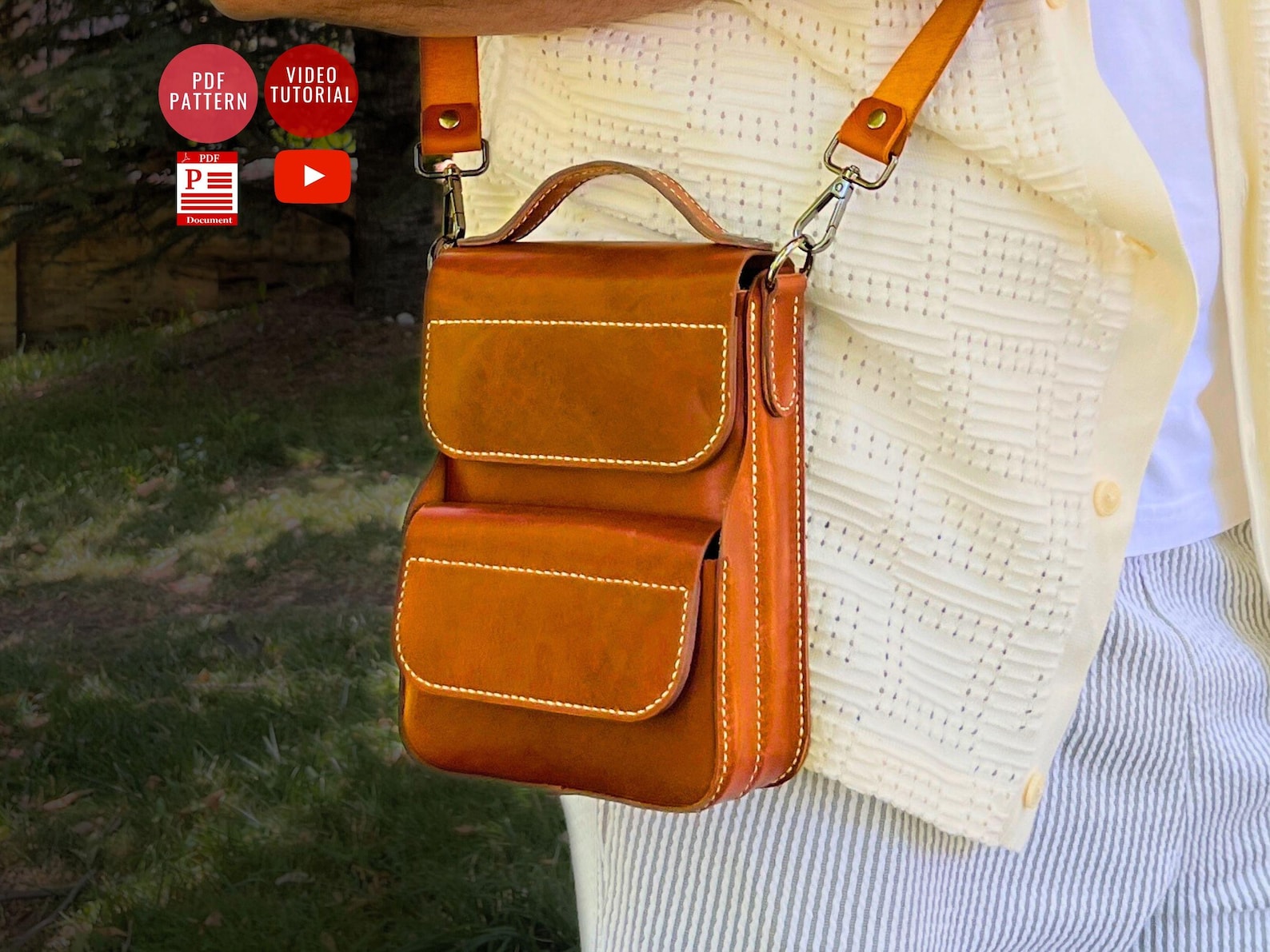 Shoulder Bag PDF Pattern: Leather Purse Template (digital Download ...