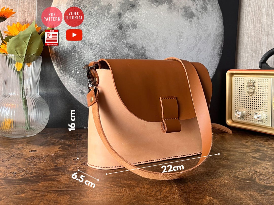 Downloadable Shoulder Bag Pattern / Crossbody Leather Bag PDF ...