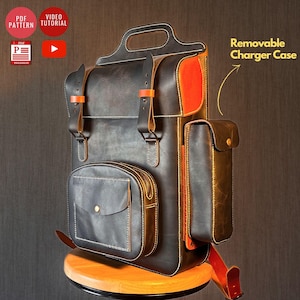 Laptop Backpack PDF Pattern / DIY Laptop Case Large / Leather Computer Bag Template / Laptop Bag ...