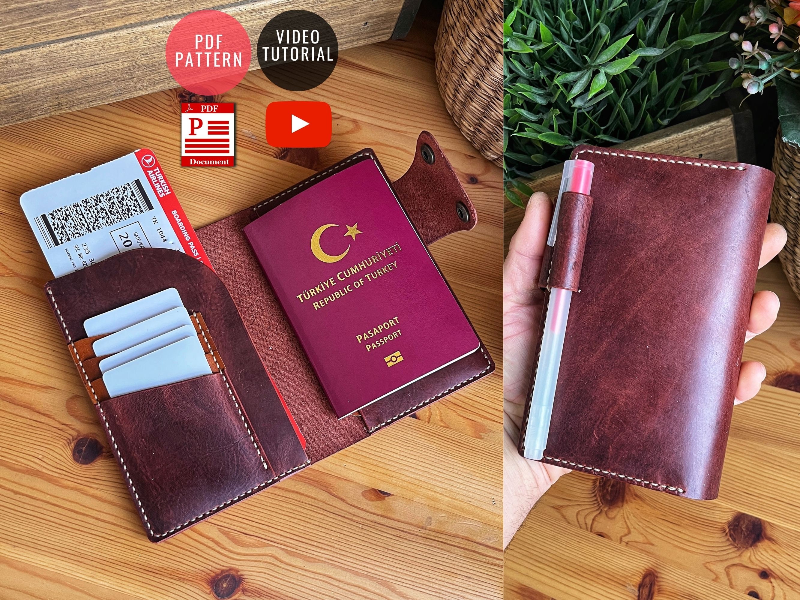 Passport or Notebook Cover With Pen Holder Pattern, Field Notes PDF ...