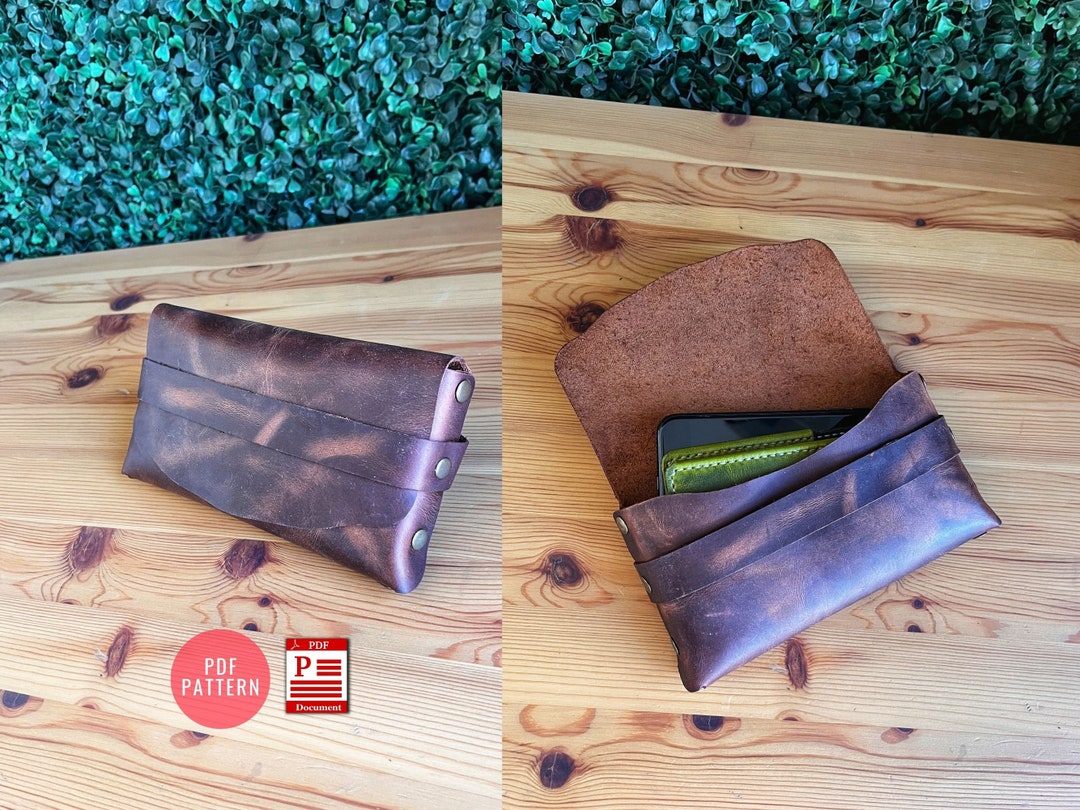 PDF Pattern Stitchless Phone Bag - Leather Mobile Case Template - No ...