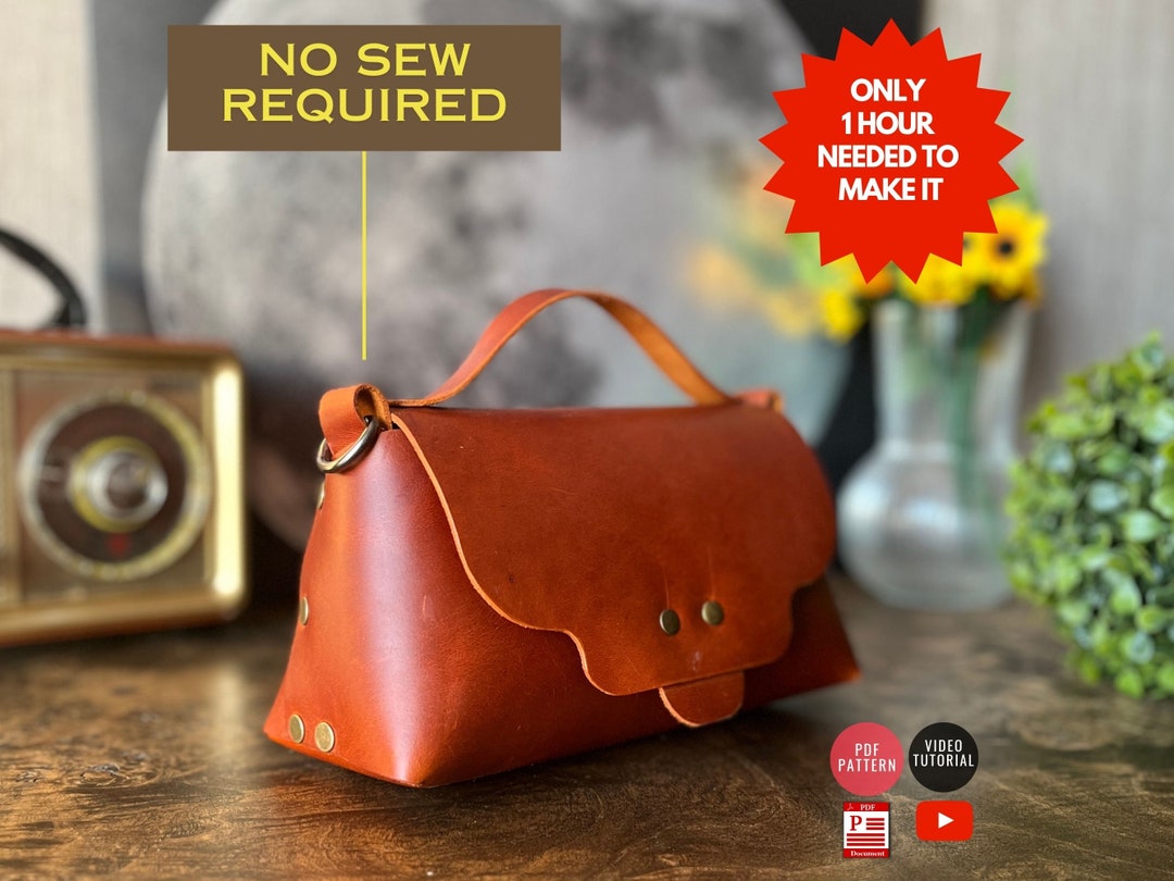 No SEW Shoulder Bag Pattern / Quick DIY Bag / Stitchless Hand Bag PDF ...