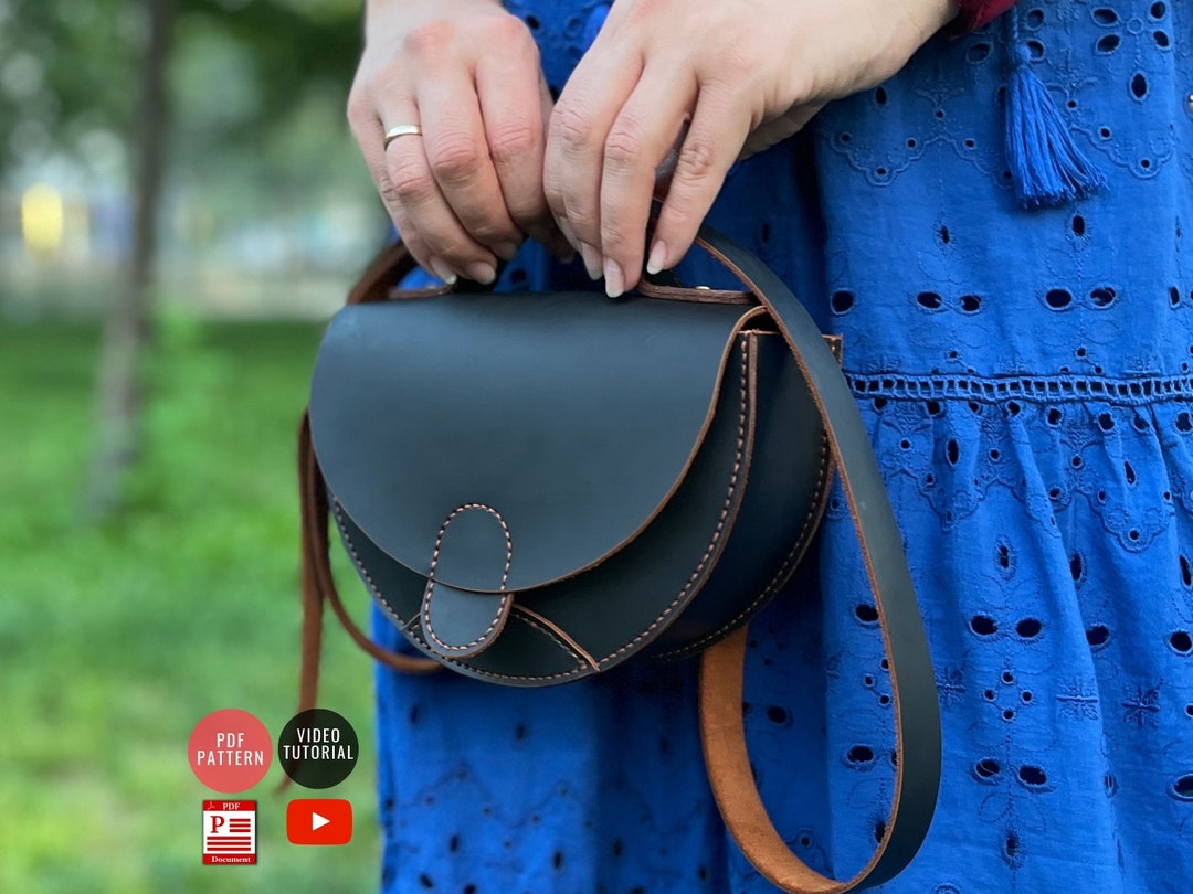 PDF Pattern Half Circular Handbag Pattern / Leather Hand Bag Template ...