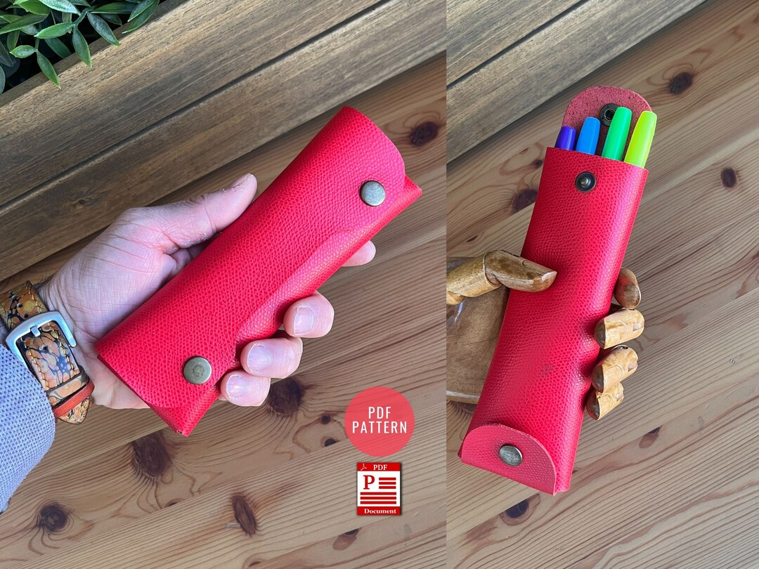 Downloadable Stitchless Pencil Case Pattern Pdf, Pen Case Pdf, Leather ...