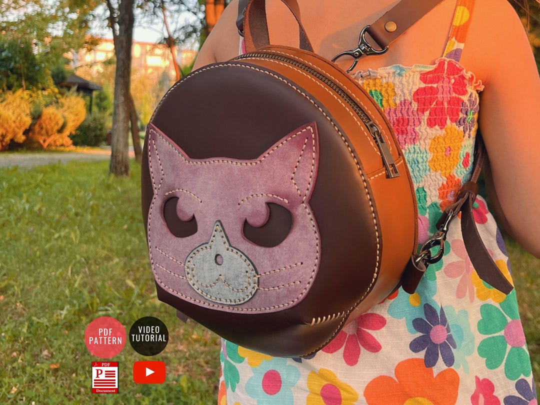 Cat Backpack PDF Pattern / DIY Kid Backpack / Leather Toddler Bag ...