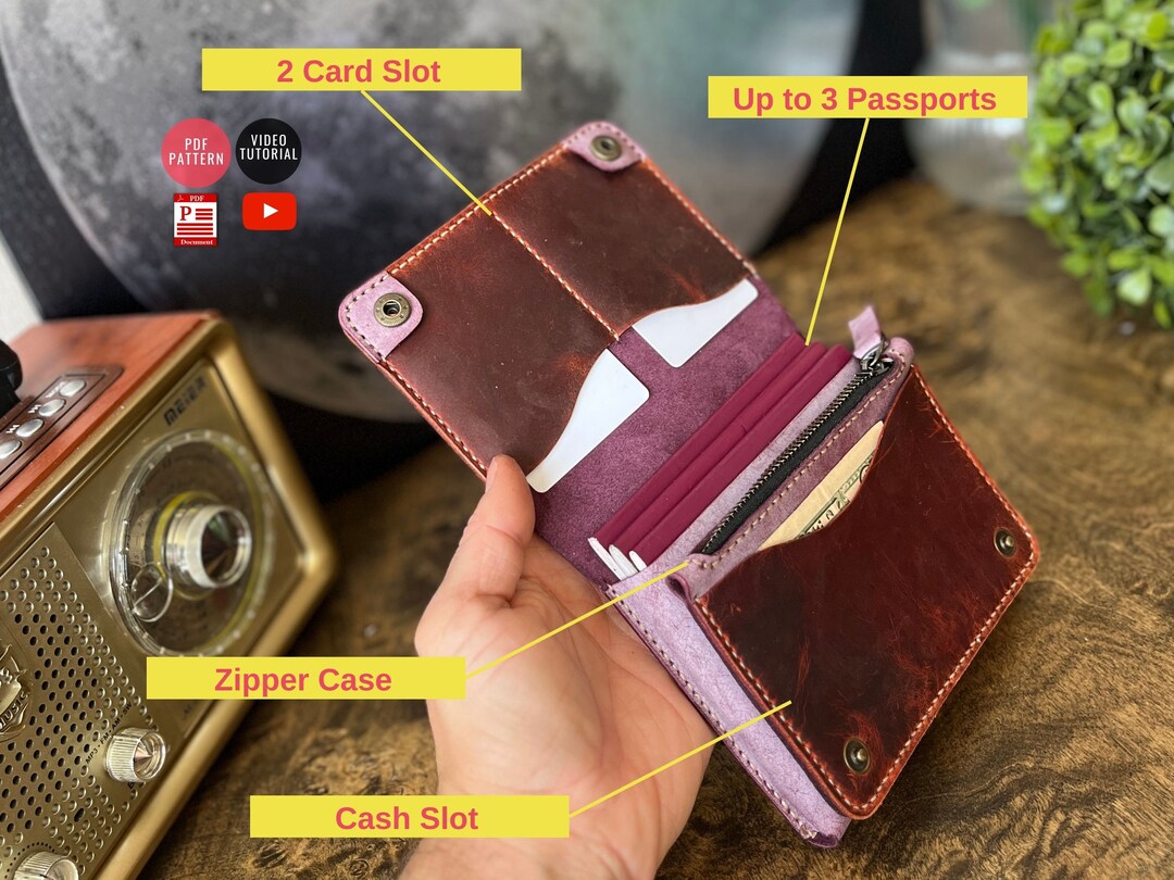 Family Size Passport Cover Pattern / Passport Holder Case PDF Template ...