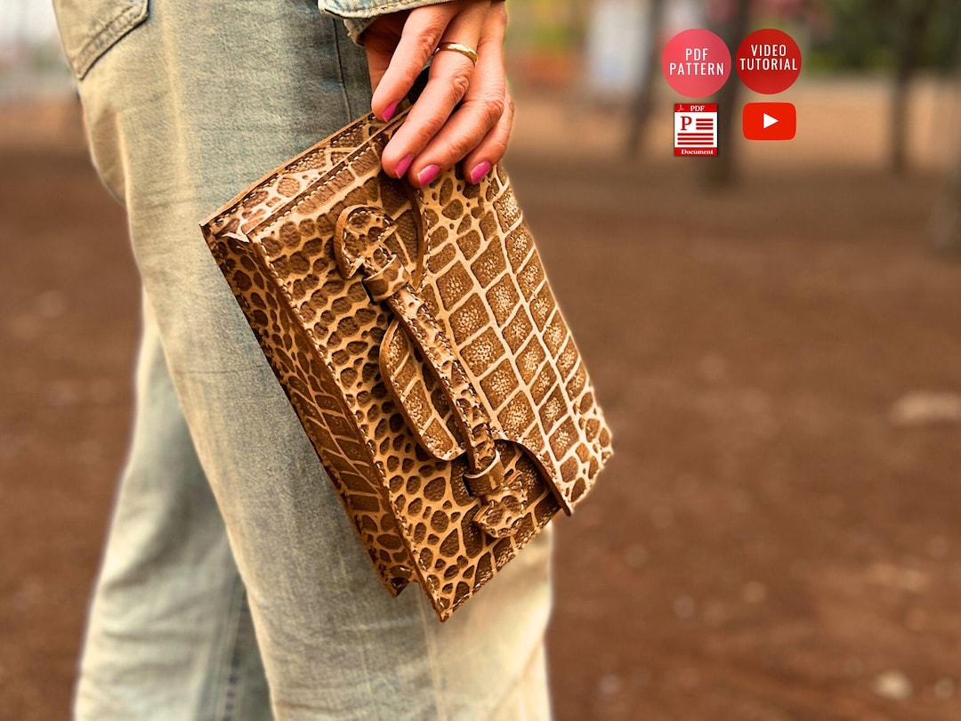 Downloadable Handbag Template /PDF Pattern Clutch / Leather Portfolio ...