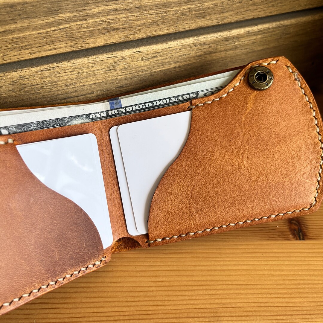 Classic Bifold Leather Wallet, Handmade Mens Wallet, Handcraft Wallet ...