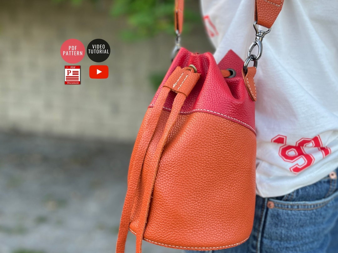 Circular Bag Pattern / Leather Bucket Bag PDF /downloadable Crossbody ...