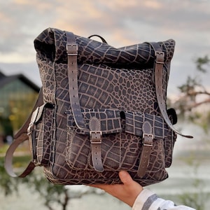 Downloadable Leather Roll Top Backpack / PDF Pattern Rucksack ...