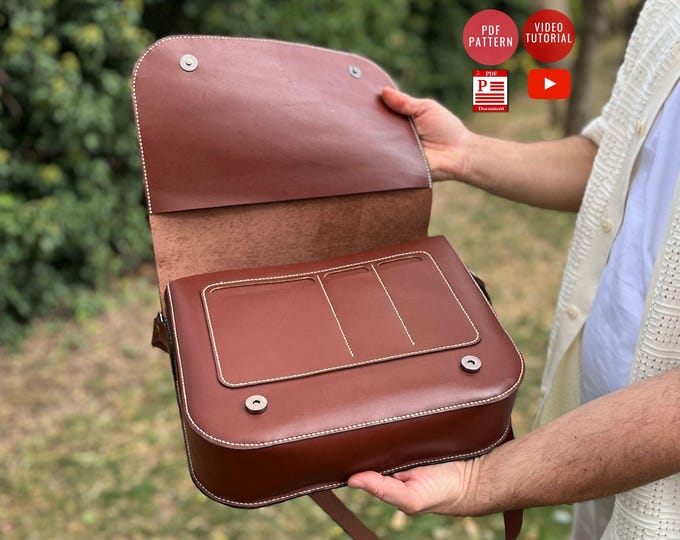 DIY Vintage Leather US Mail Bag Pattern in Pdf and Svg Formats for Hand ...