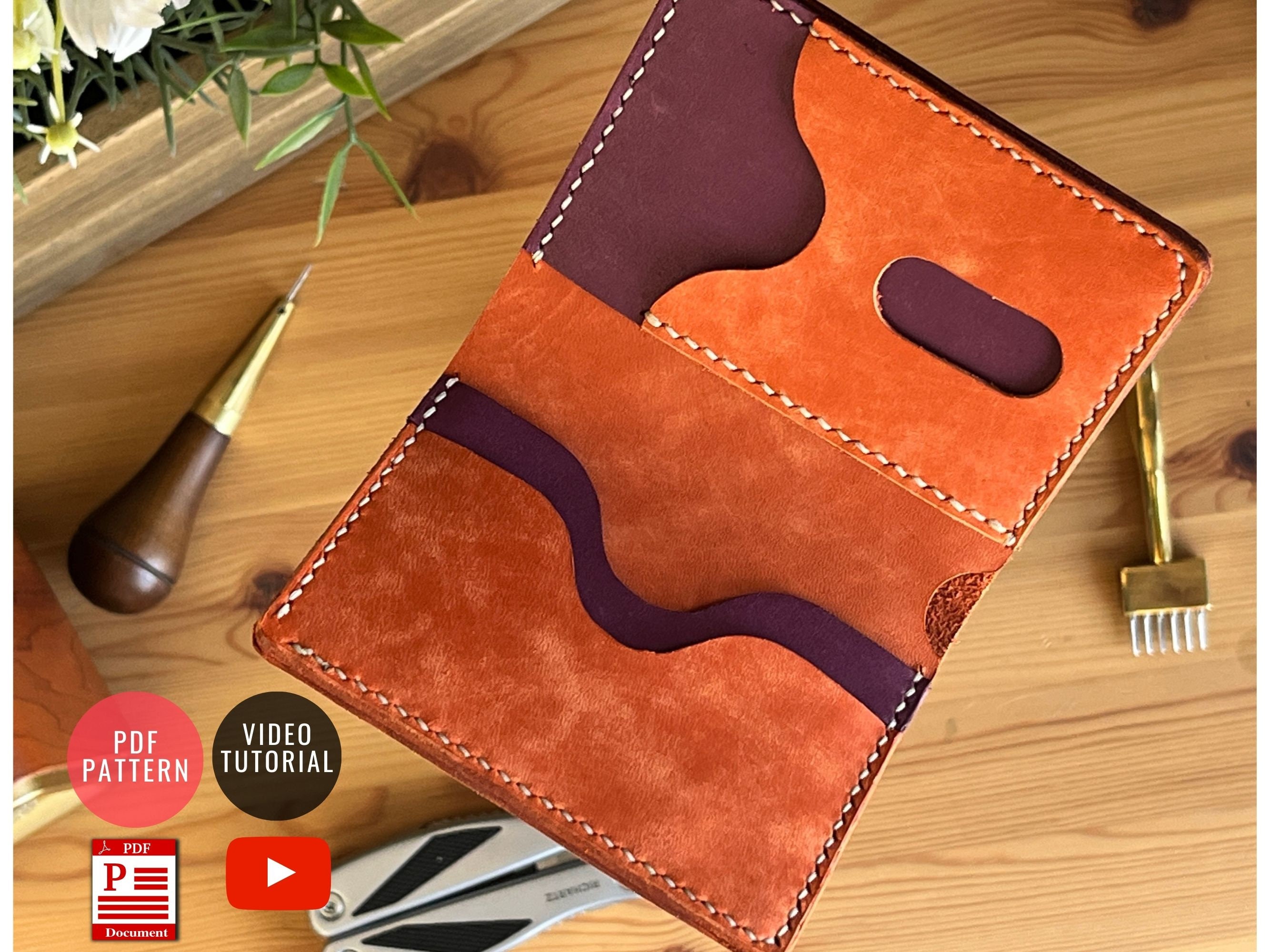 Premium Vertical Wallet PDF Pattern Template Stylish DIY Instructions ...