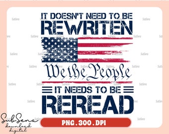 Vintage American Flag It Needs to Be Reread We the People Png - Etsy