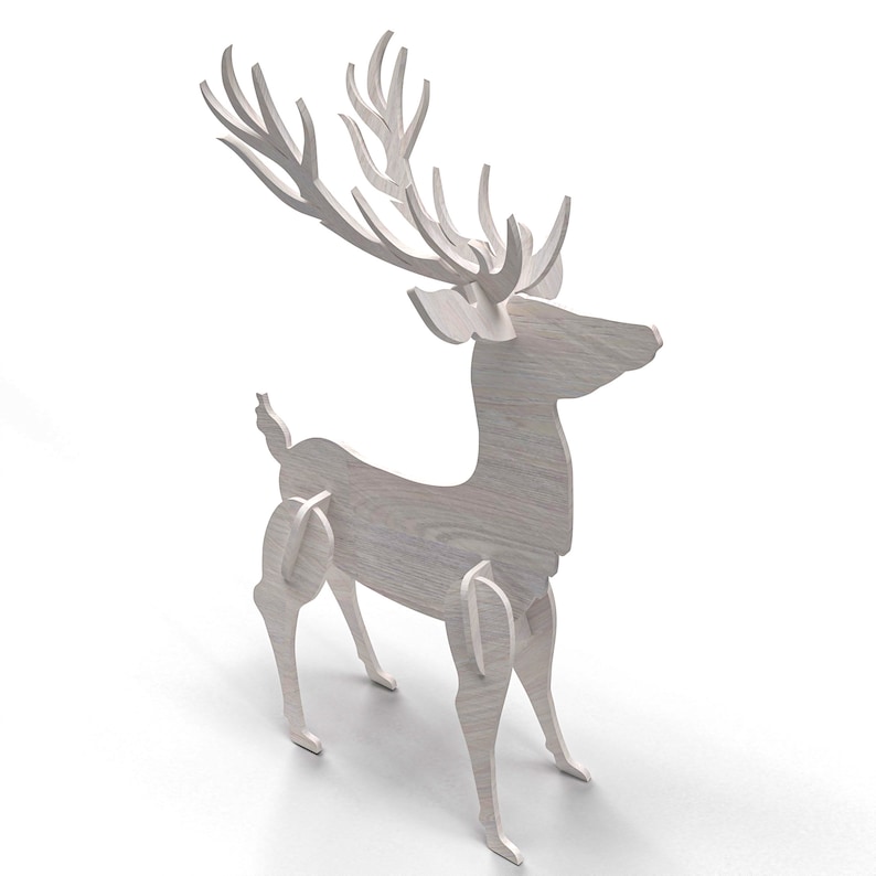 3D CNC Model Wood Deer / Christmas Deer / 3D Garden Ornament Deer ...