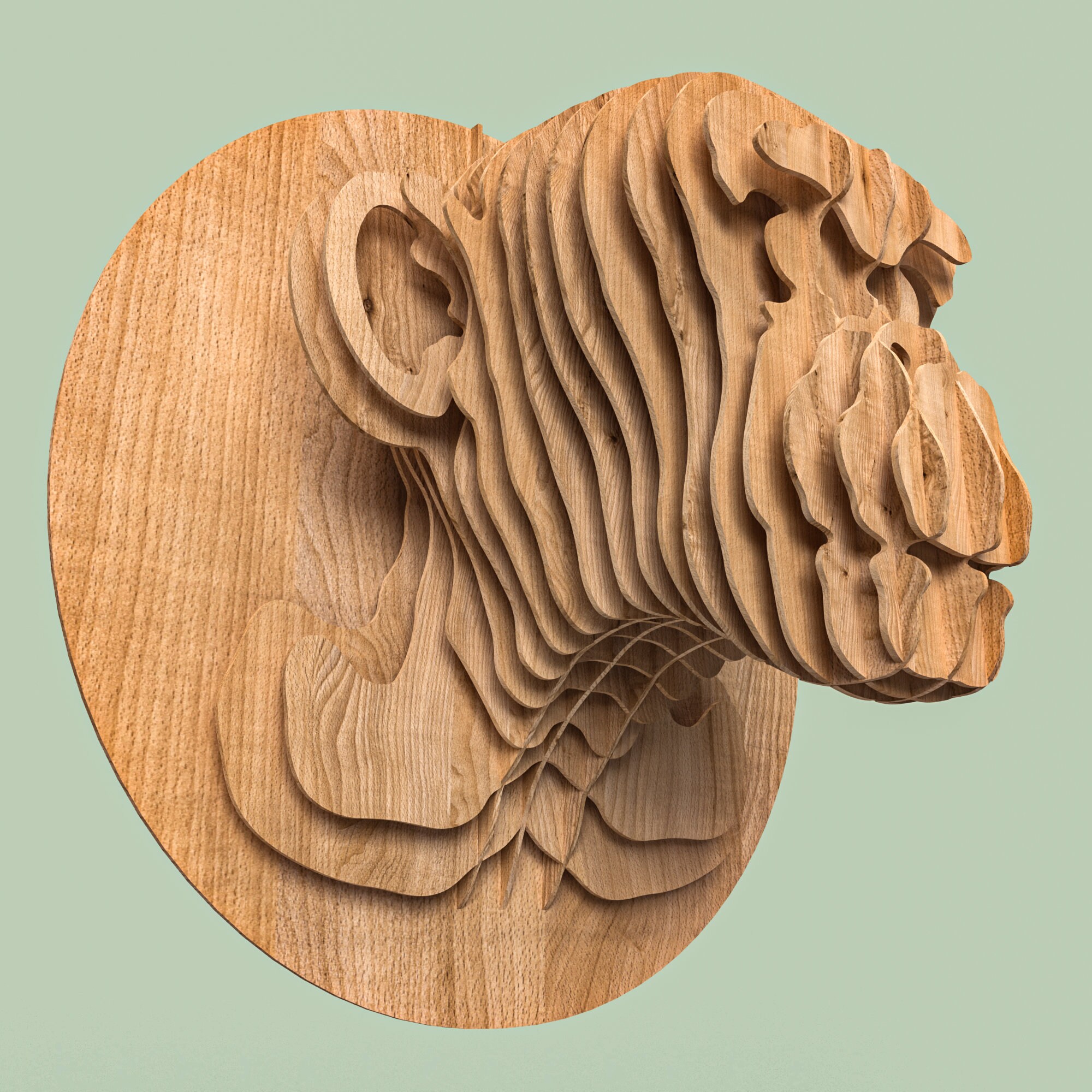 Monkey Head Trophy, Monkey Wall Decor, 5mm Laser Cut Files, Dxf, Pdf ...