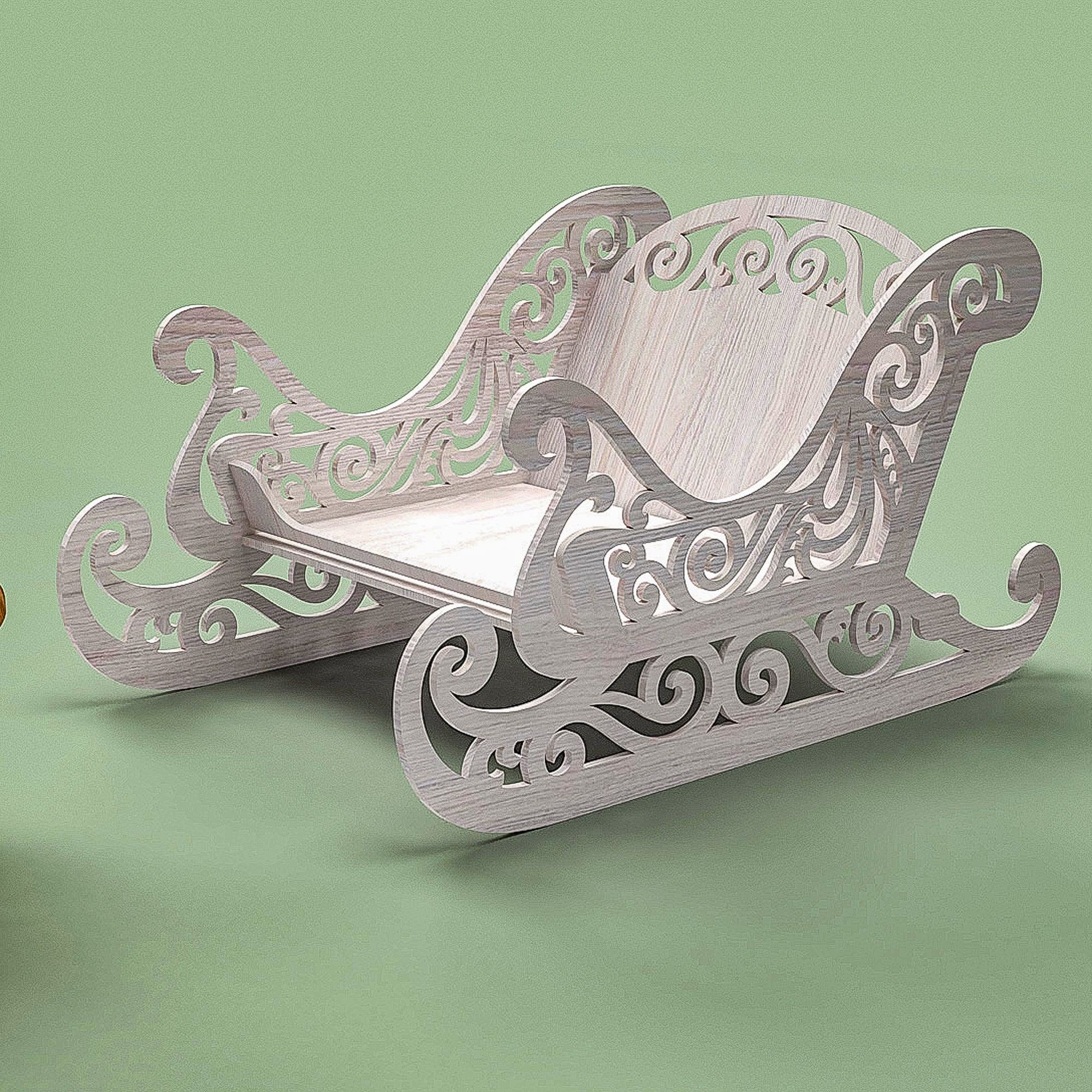 Christmas Santa Claus Sleigh, Cnc File Sleigh 12.5mm & 9 Mm Christmas ...