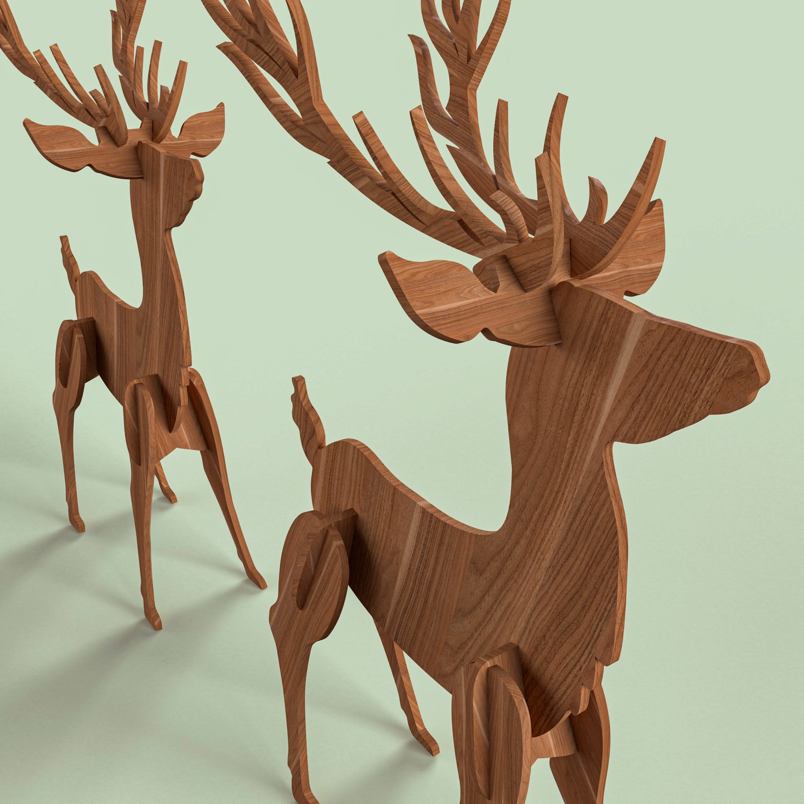 3D CNC Model Wood Deer / Christmas Deer / 3D Garden Ornament - Etsy ...