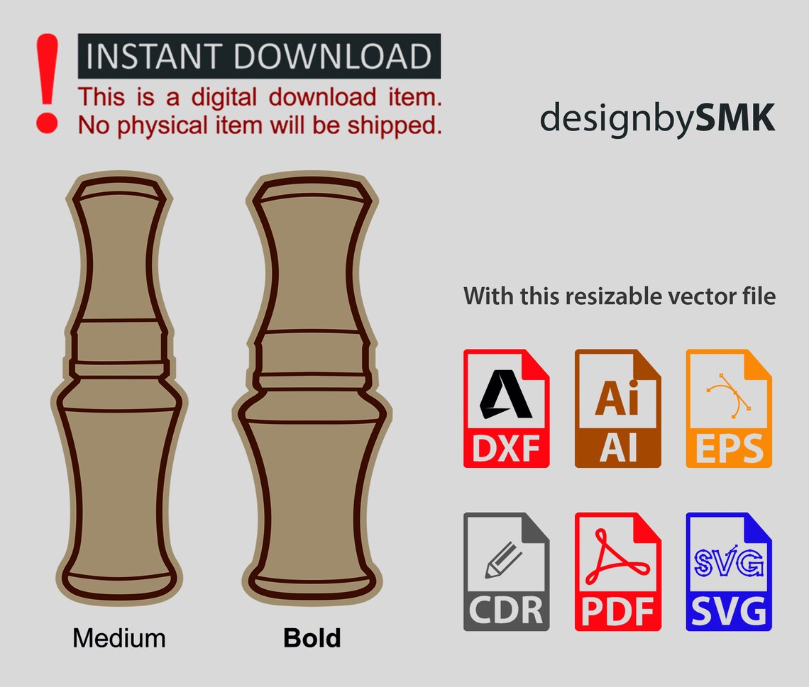Duck Call Outline SVG: Vector Cut Files (digital Download) - Etsy