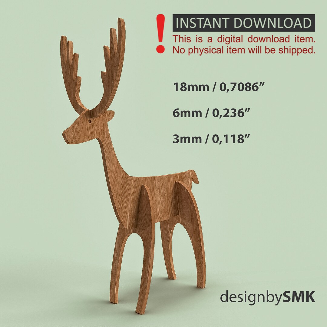 Rudolph Reindeer Various Sizes and Thicknesses 3D Router & Laser File ...