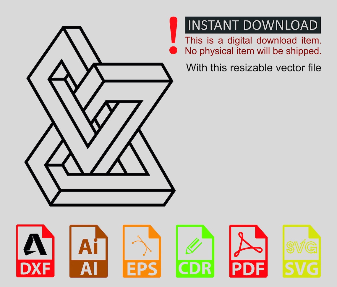 ESCHER INFINITY Wall Art Wall Decor Dxf Laser Cut Files - Etsy