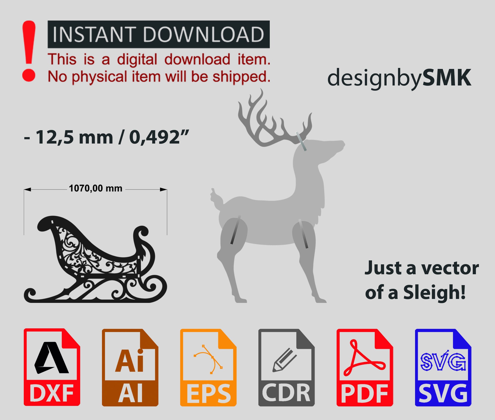 Christmas Santa Claus Ornament Sleigh DXF, Cnc File for Sleigh ...