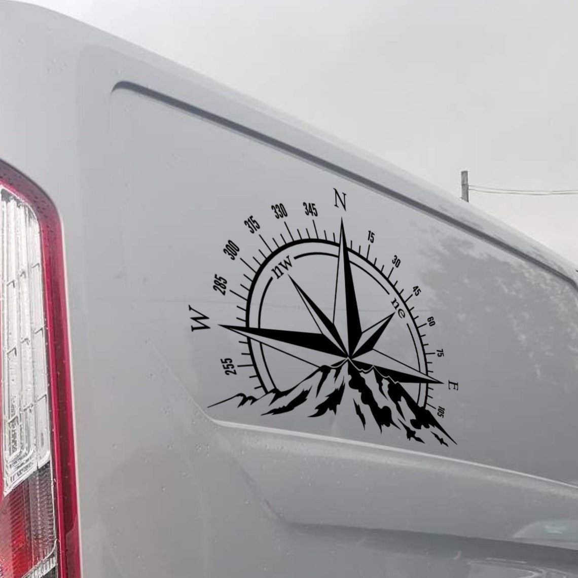 Compass Rose Mountains Adventure Large Sticker Camper Van Vinyl Decal ...
