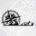 Compass Rose Mountains Adventure Large Sticker Camper Van Vinyl Decal ...