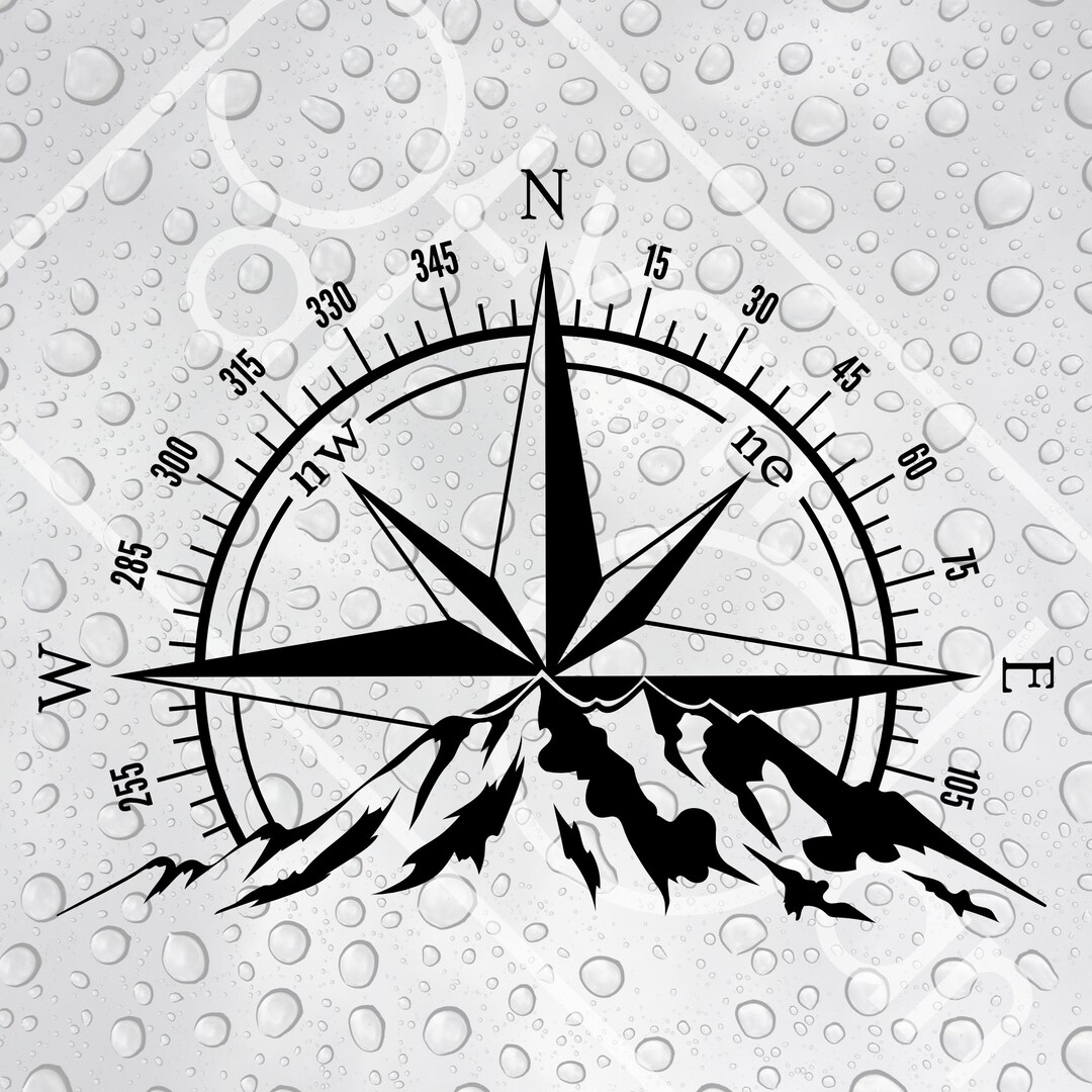Compass Rose Mountains Adventure Large Sticker Camper Van Vinyl Decal ...