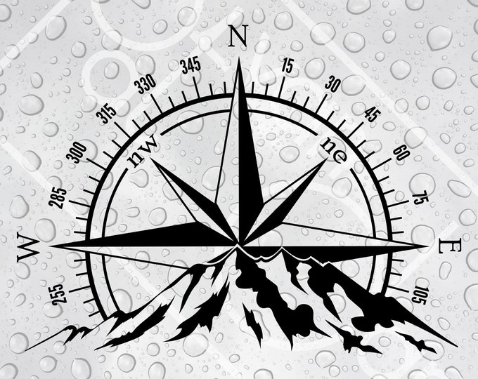 Compass Rose Mountains Adventure Large Sticker Camper Van Vinyl Decal ...