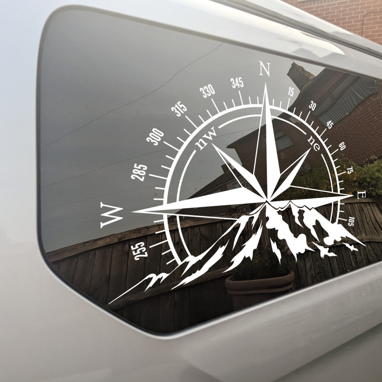 Compass Rose Mountains Adventure Large Sticker Camper Van Vinyl Decal ...