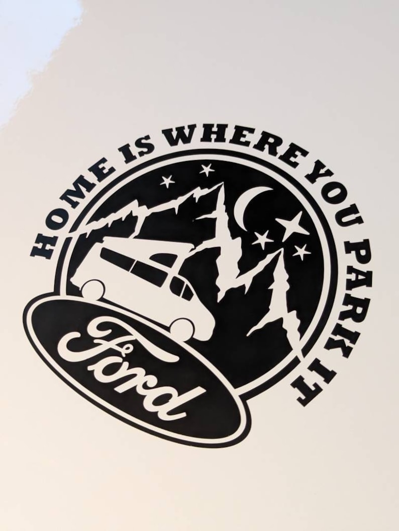 Ford Transit Custom Camper Van Sticker Night Vinyl Decal Home is Where ...