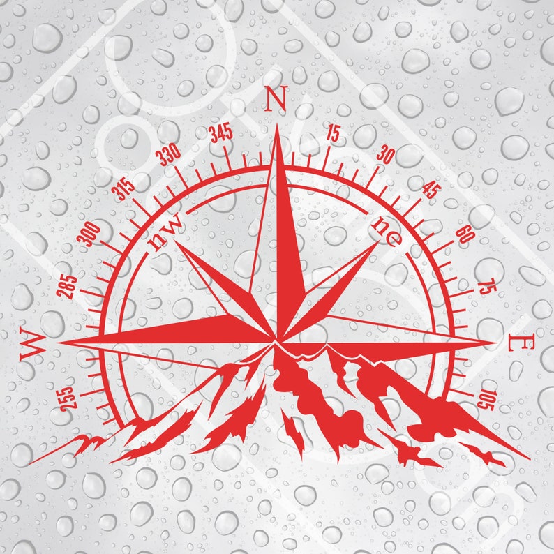 Compass Rose Mountains Adventure Large Sticker Camper Van Vinyl Decal ...