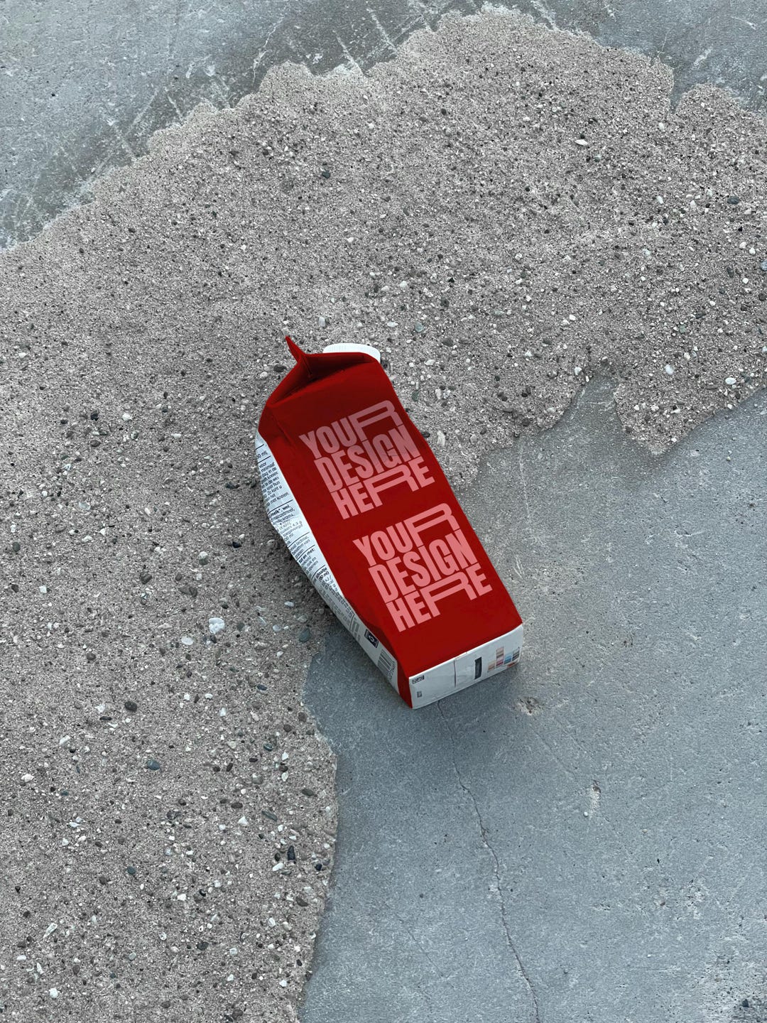 Trashed Drink Carton Mockup | Realistic Littered Milk Box Design | Edgy ...