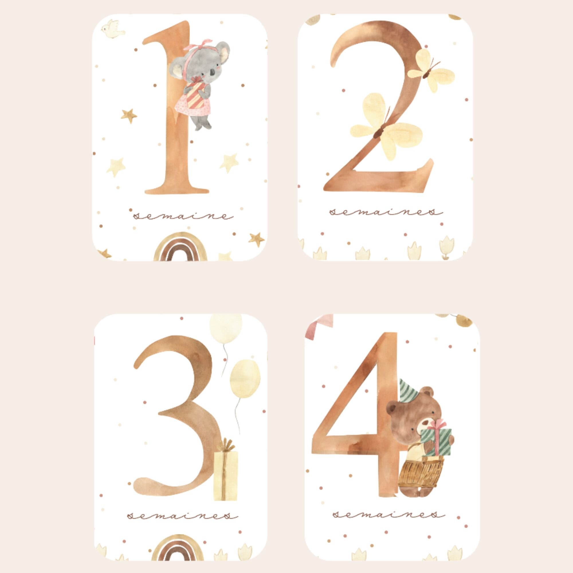 Baby Milestone Cards - Baby's First Year - Birthday Months and Weeks ...