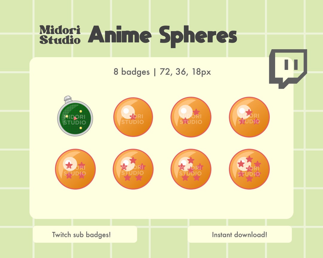Anime Spheres Sub Badges Twitch, Youtube, Discord Bit Badges, Twitch ...