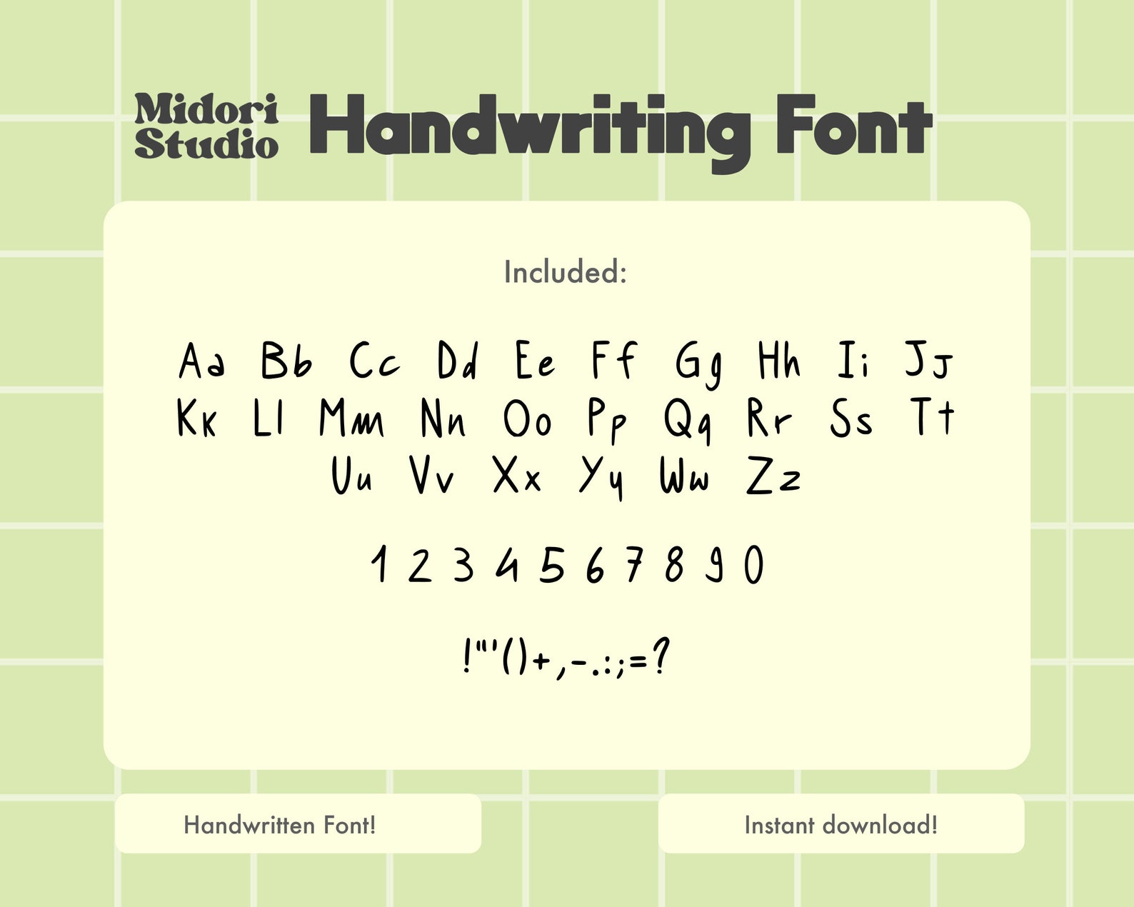 Handwritten Realistic Midori-regular Font Medium Weight, Calligraphy ...
