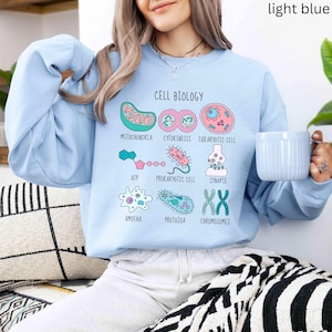 Cell Biology Sweatshirt, Mitochondria Ribosome DNA Science Teacher ...