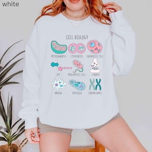 Cell Biology Sweatshirt, Mitochondria Ribosome DNA Science Teacher ...