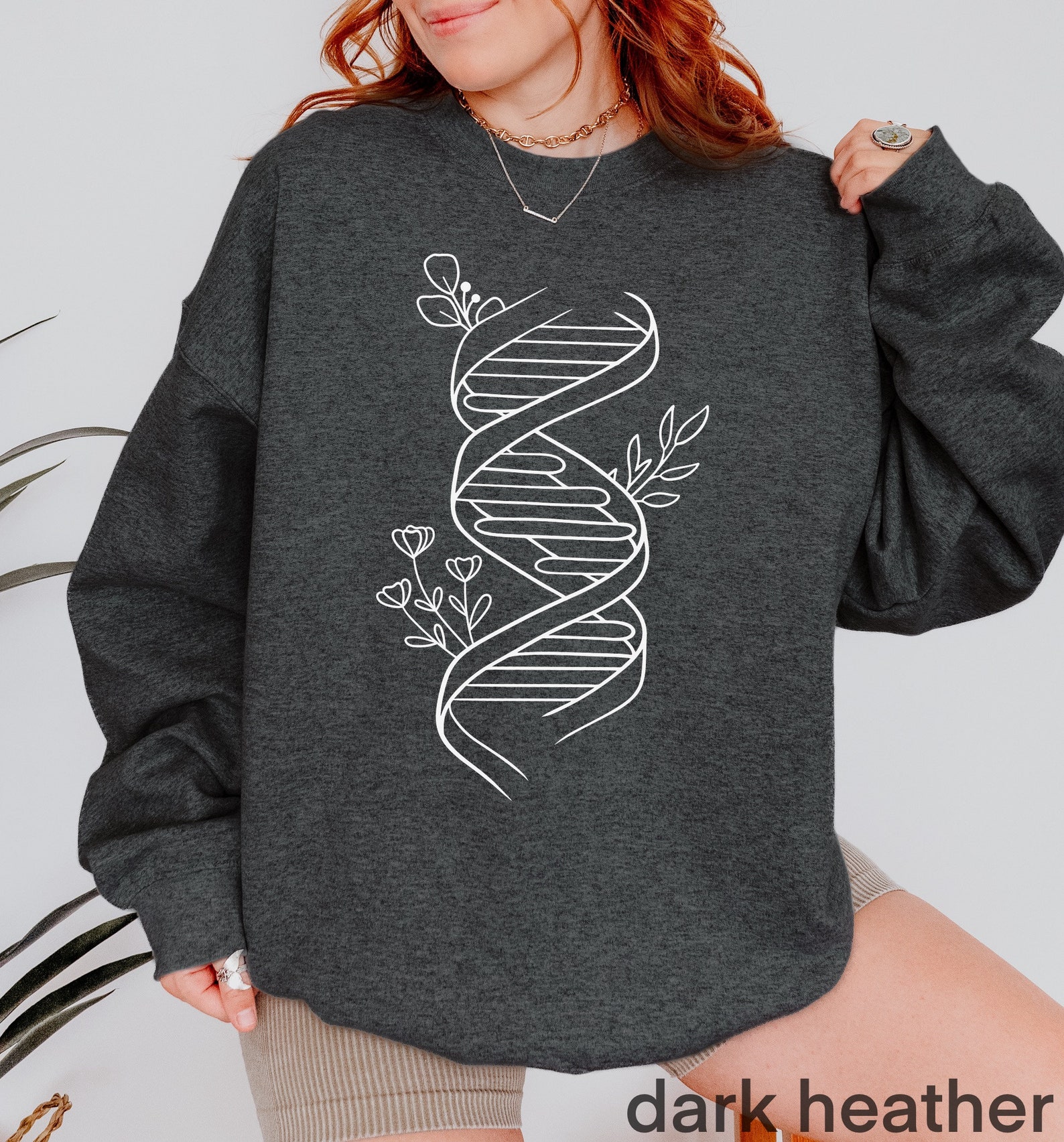 Floral DNA Sweatshirt Biochemistry Molecular Biology - Etsy