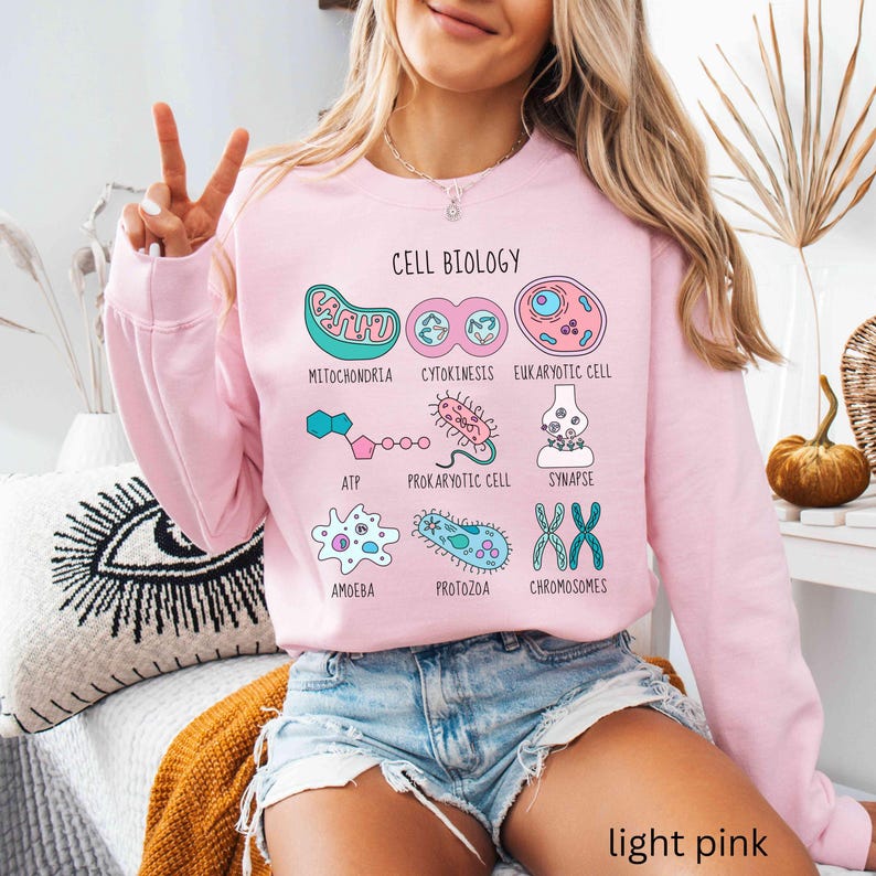 Cell Biology Sweatshirt, Mitochondria Ribosome DNA Science Teacher ...