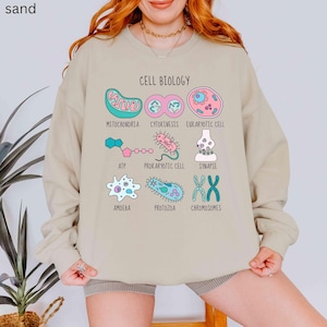 Cell Biology Sweatshirt, Mitochondria Ribosome DNA Science Teacher ...