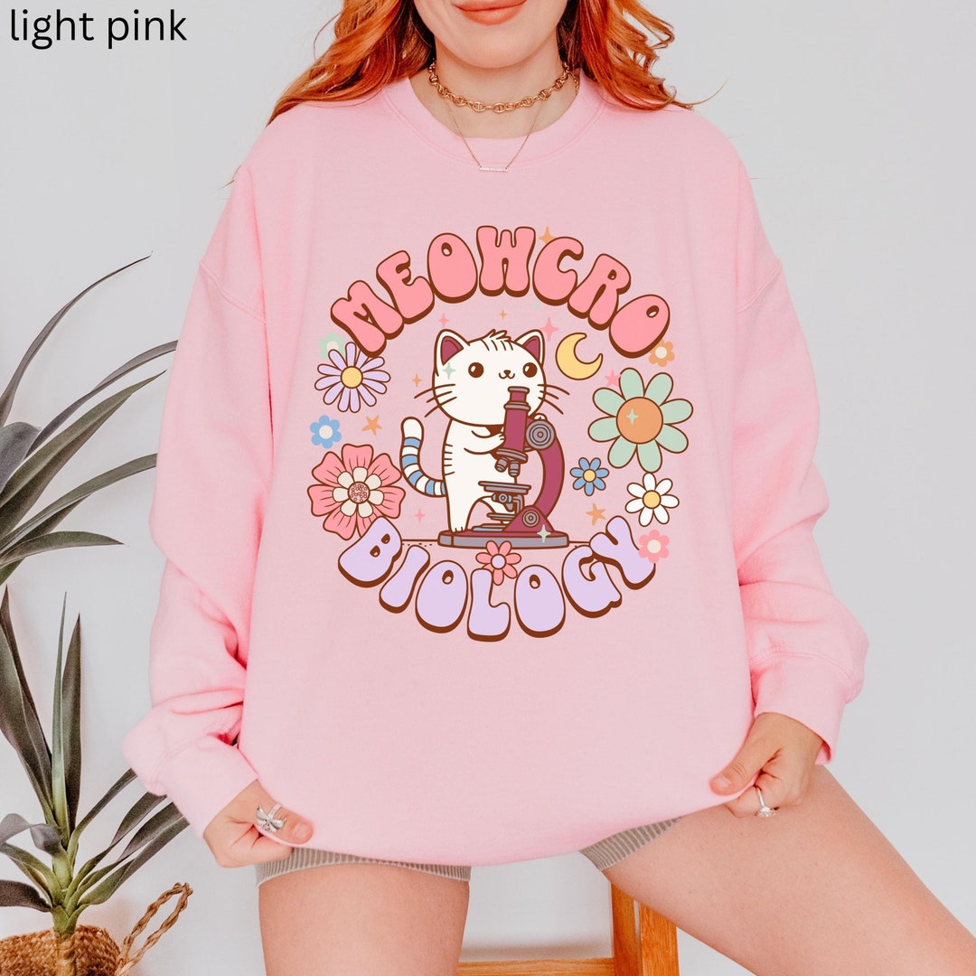 Microbiology Cat Sweatshirt, Medical Lab Tech Laboratory Scientist Gift ...