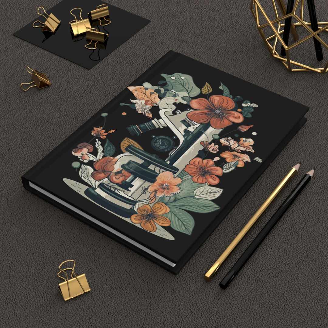 Microscope Microbiology Journal, Floral Notebook, Microbiologist ...