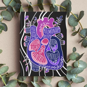 Heart Anatomy Notebook, Cardiology Medical Student Back to School ...