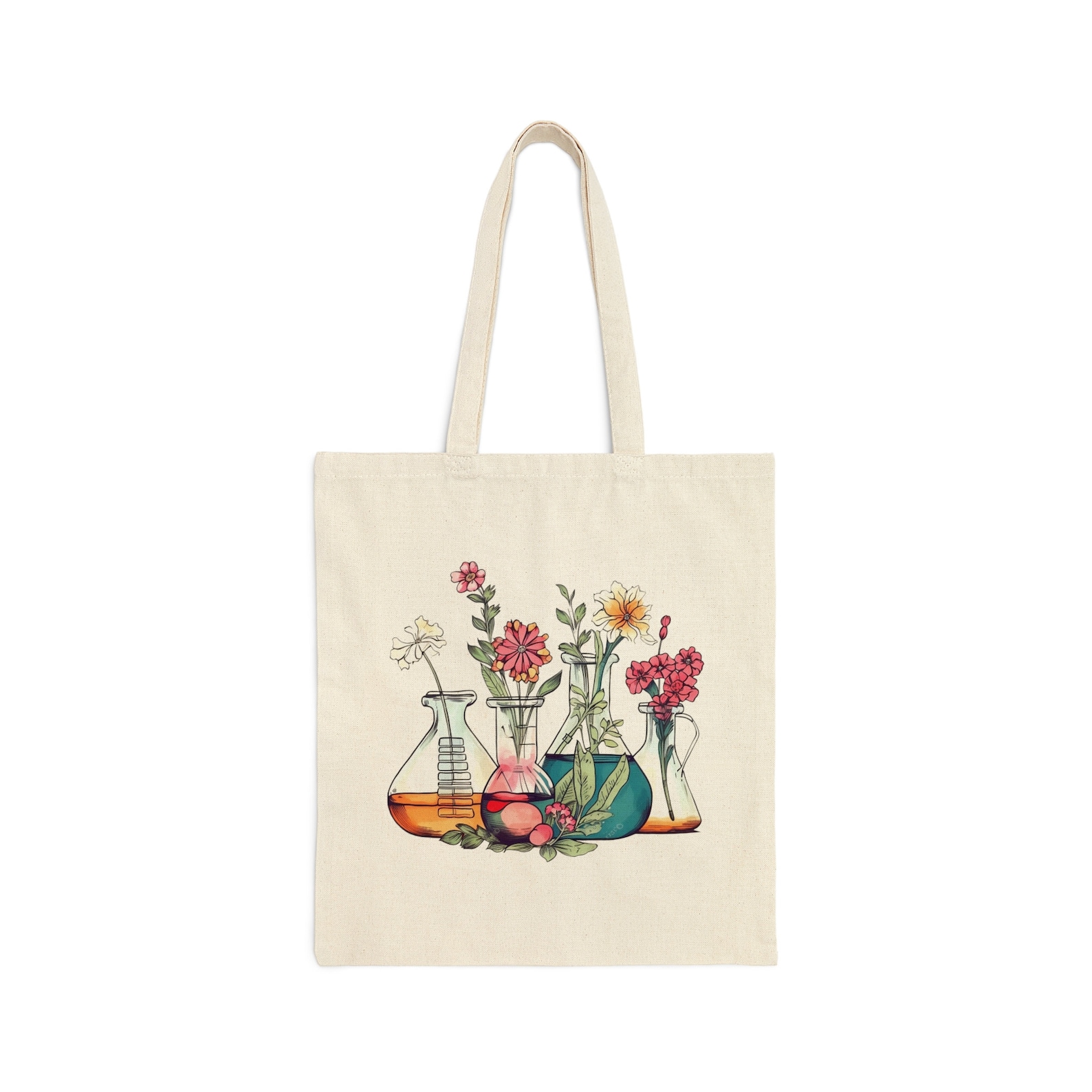 Floral Beakers Tote Bag, Laboratory Science Teacher Appreciation ...