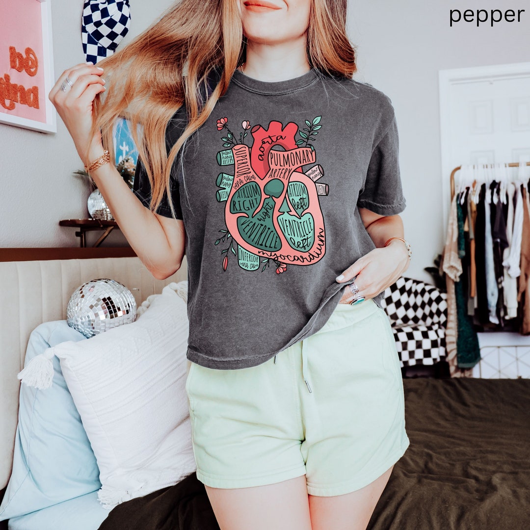 Heart Anatomy Shirt, ICU CVICU Cardiac Nurse T-shirt, Cardiology T ...